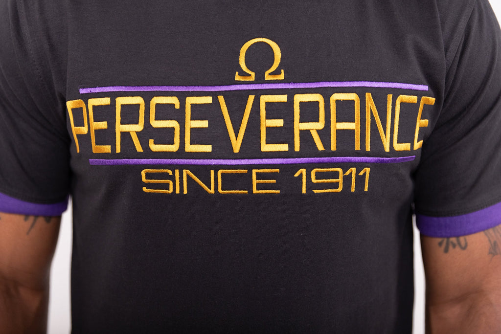 Omega Psi Phi "PERSEVERANCE" Tee Black