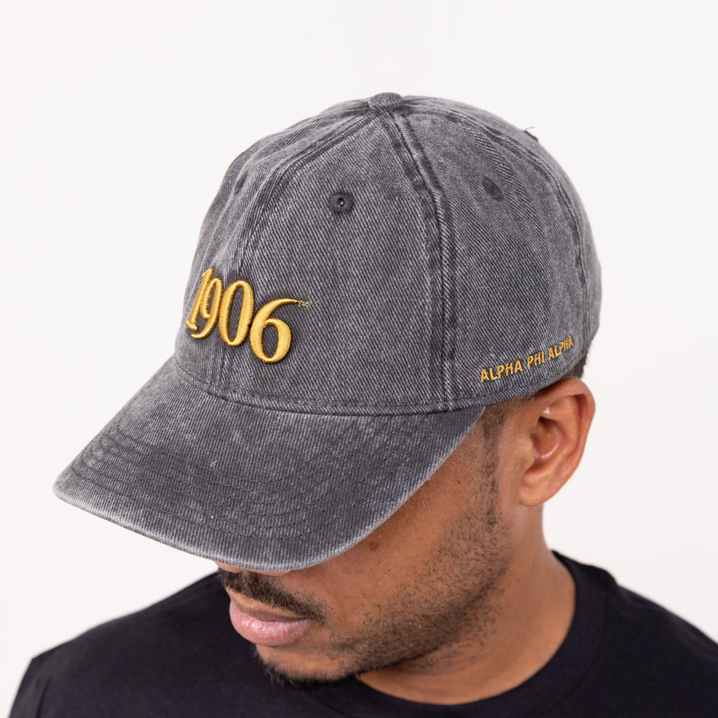 Alpha Phi Alpha 1906 Acid Washed Vintage Denim 3D Embroidered Cap
