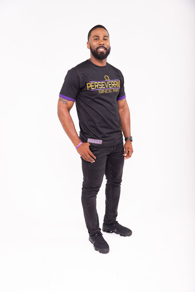 Omega Psi Phi "PERSEVERANCE" Tee Black